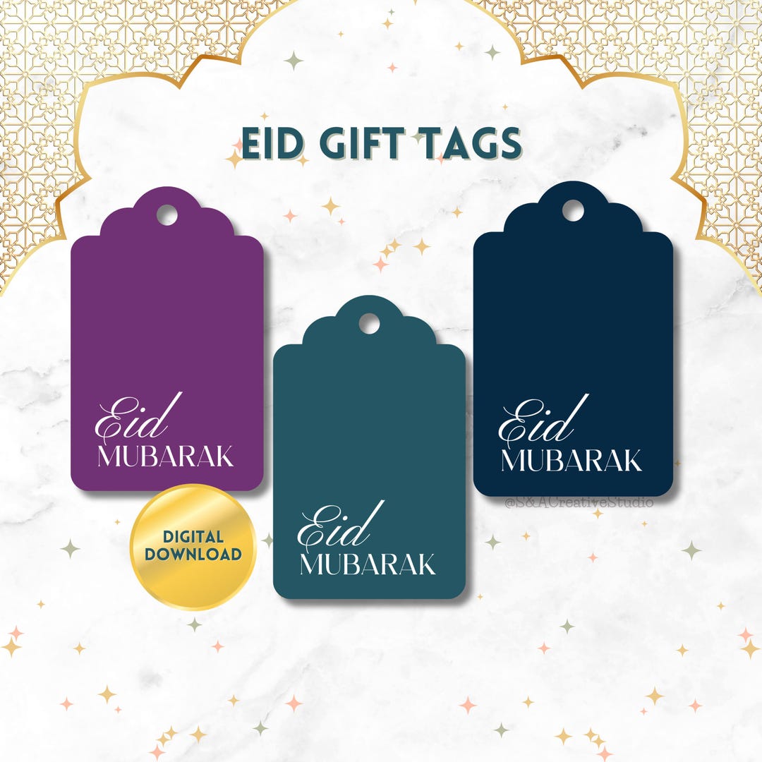 Eid Gift Tags, Printable Gift Tag, Eid Mubarak, Gift Bag Tags, Party ...