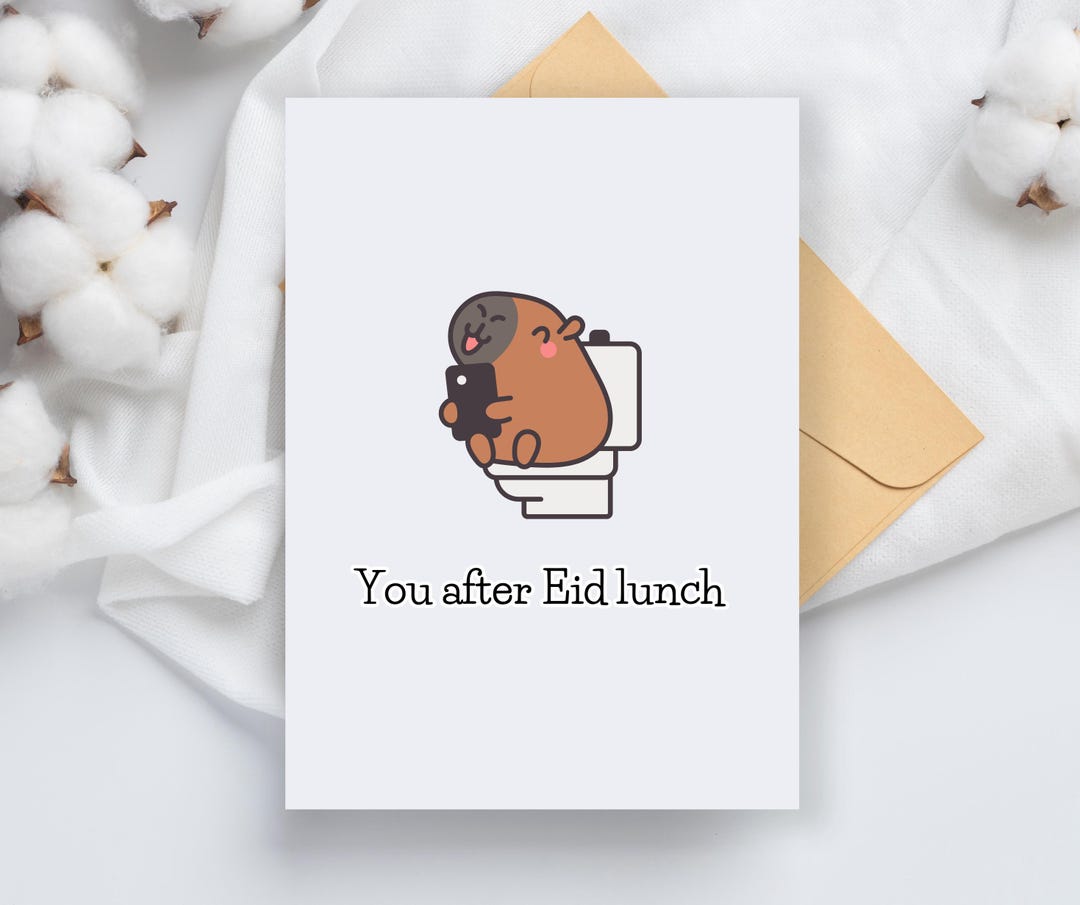 Printable Eid Mubarak Card, Funny Eid Humor, Digital Download, Food Pun ...