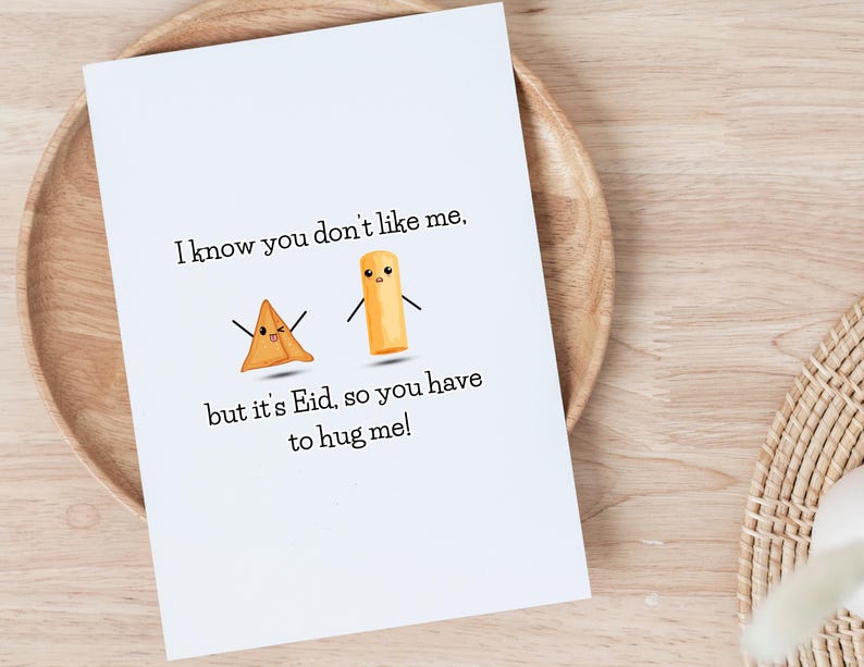 Printable Eid Mubarak Card, Funny Eid Humor, Digital Download, Food Pun ...