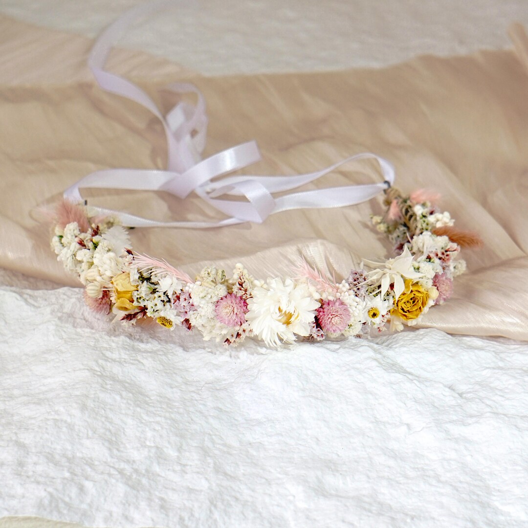 Daisy Bohemian Style Crown/country Wedding Dried Flower Crown/autumn ...