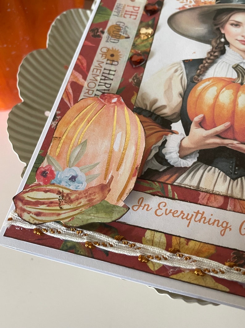 Unique THANKSGIVING Card – Handmade Thanksgiving Card - Fall Pilgrim ...