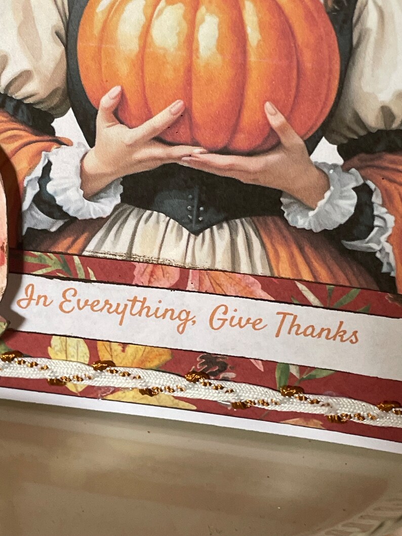 Unique THANKSGIVING Card – Handmade Thanksgiving Card - Fall Pilgrim ...