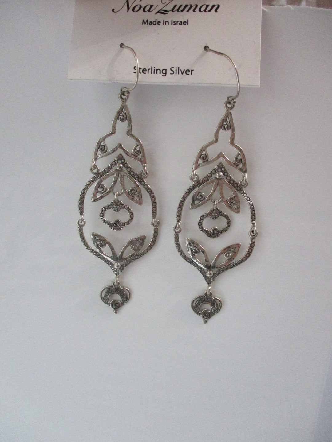 Noa Zuman Sterling Silver Dangling Earrings Vintage Dangling Pierced ...