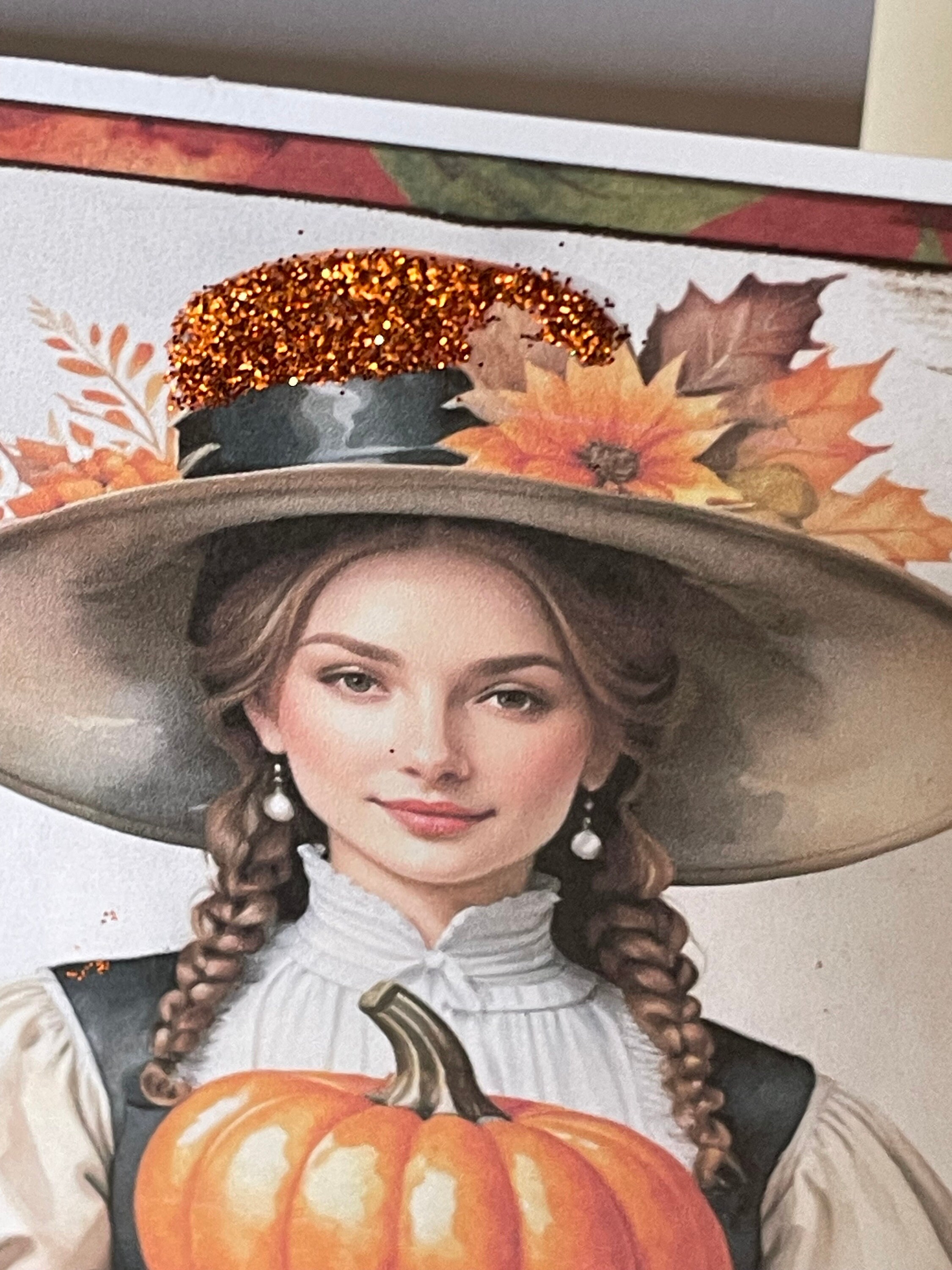 Unique THANKSGIVING Card – Handmade Thanksgiving Card - Fall Pilgrim ...