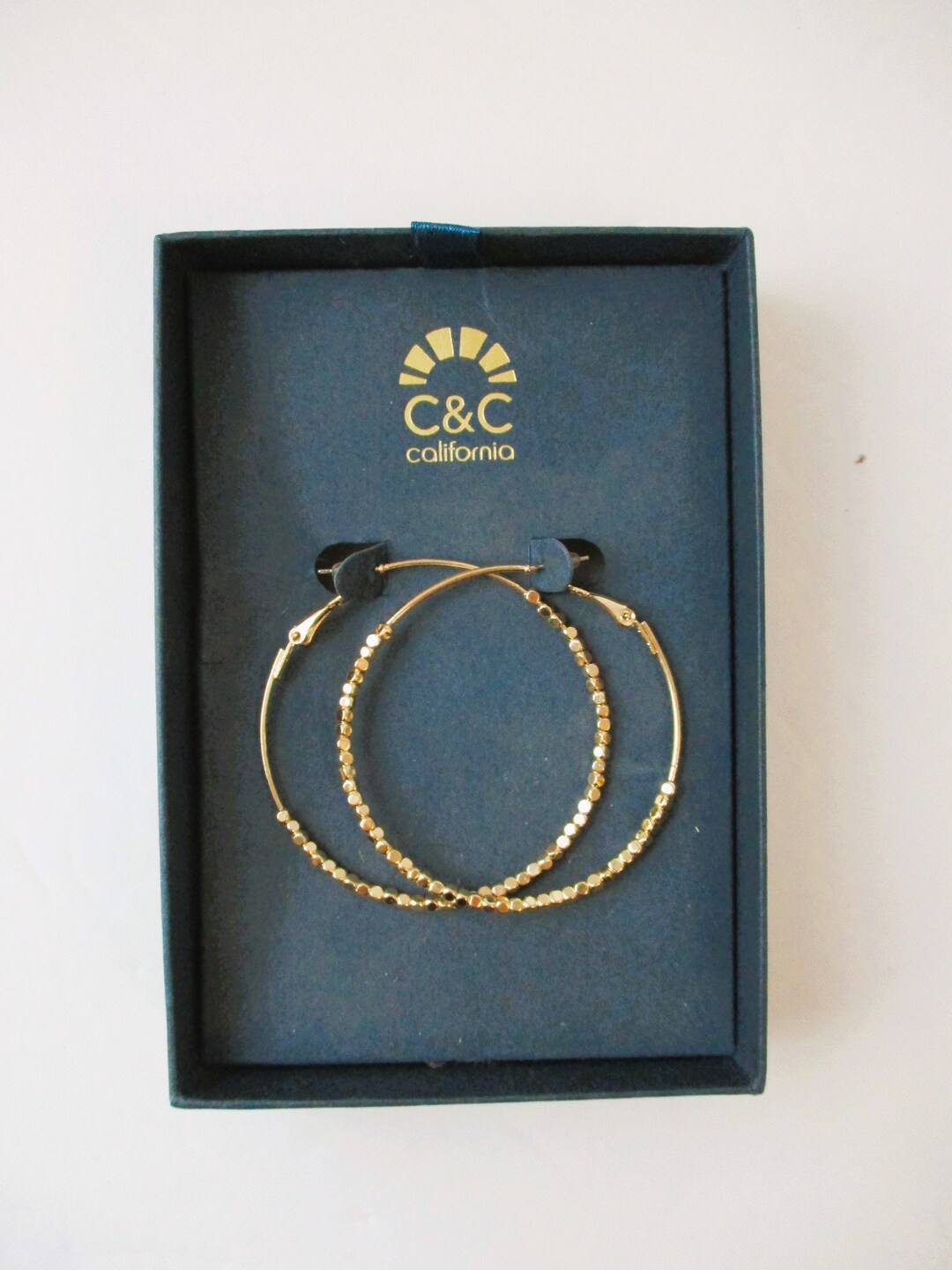 C & C California Dangle Hoop Earrings Pierced Box Gold-toned Jewelry - Etsy
