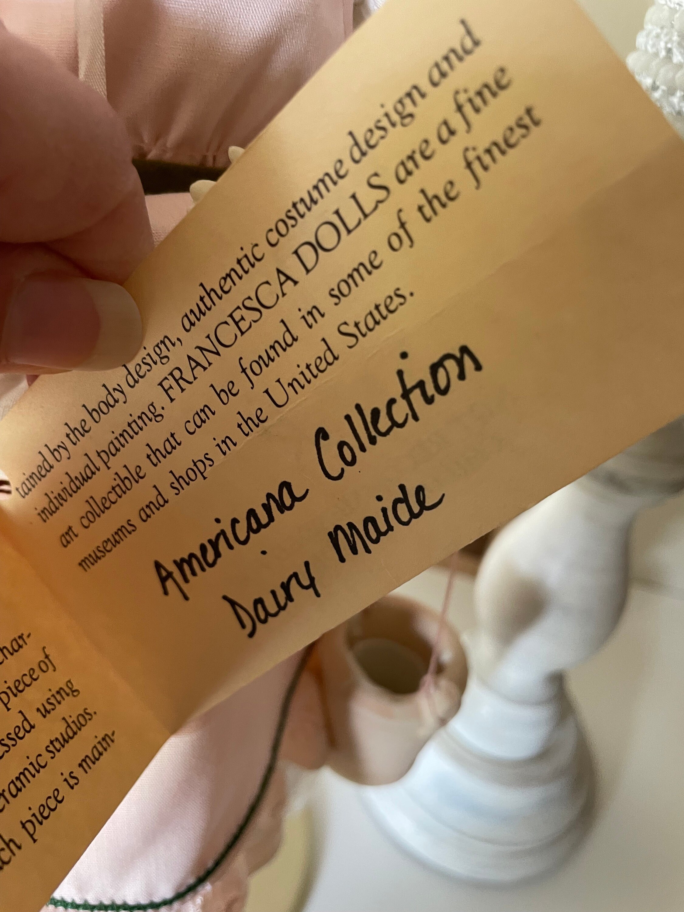 Francesca Doll Americana Collection Dairy Maide Signed Ceramic 1982 - Etsy