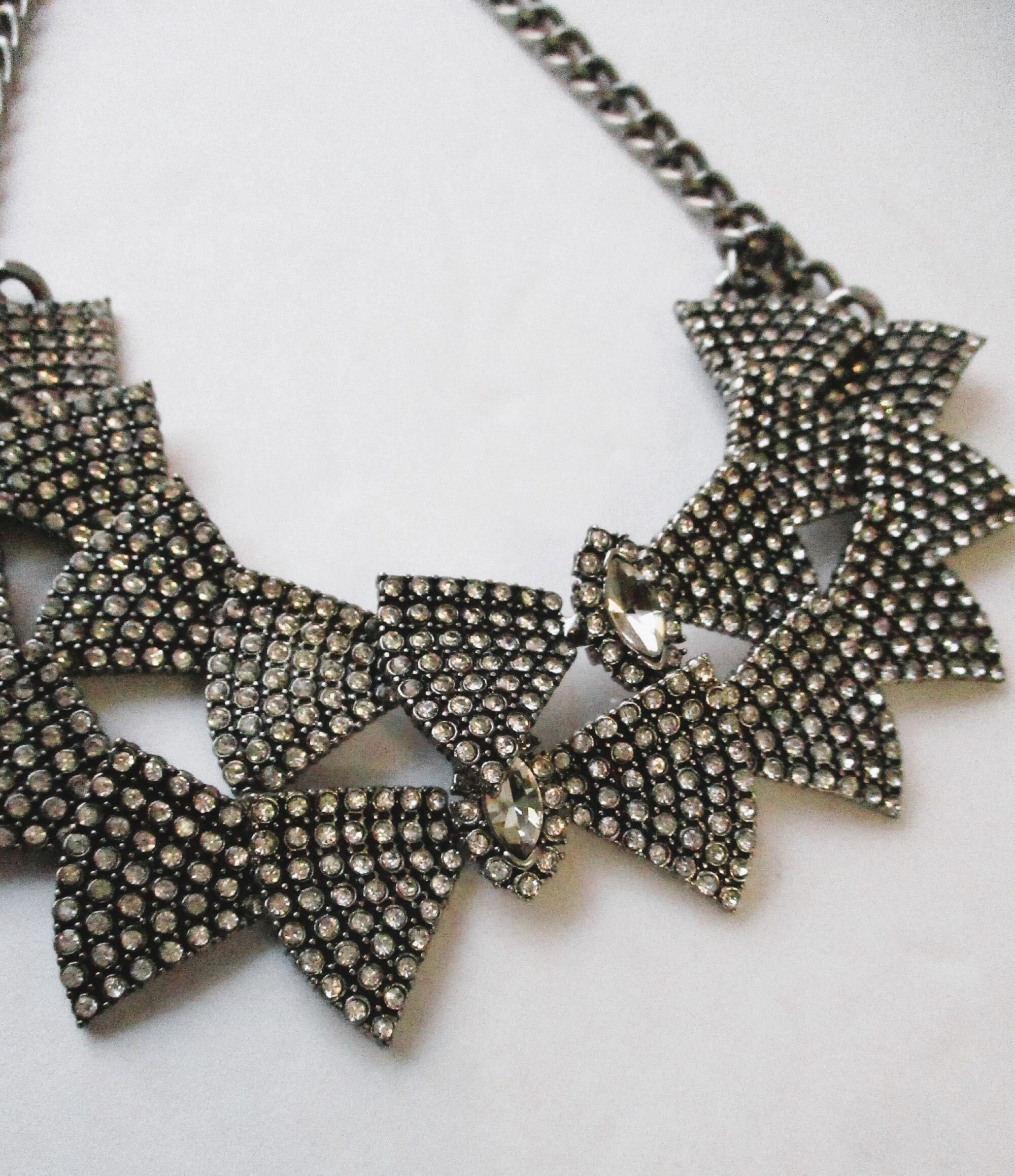 Rhinestone Black Necklace Bib Necklace Vintage Signed BR Banana ...