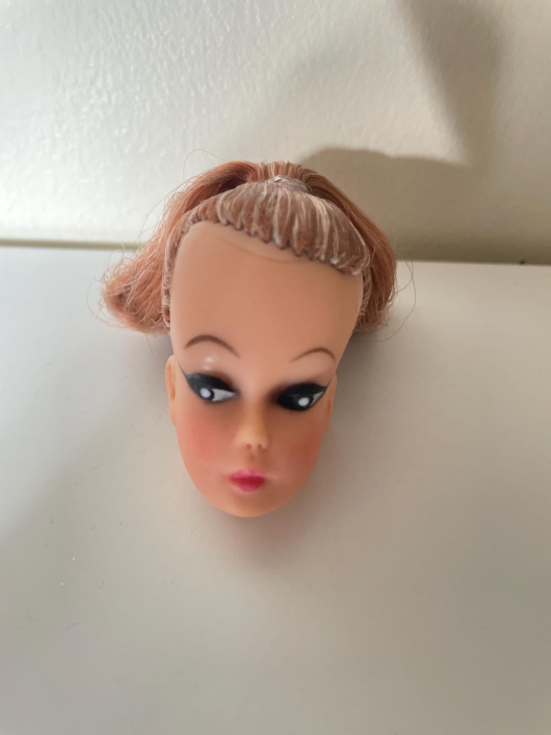 Vintage 1960s Uneeda Fashion Doll Head Red Hair Cat-eye Makeup Barbie ...