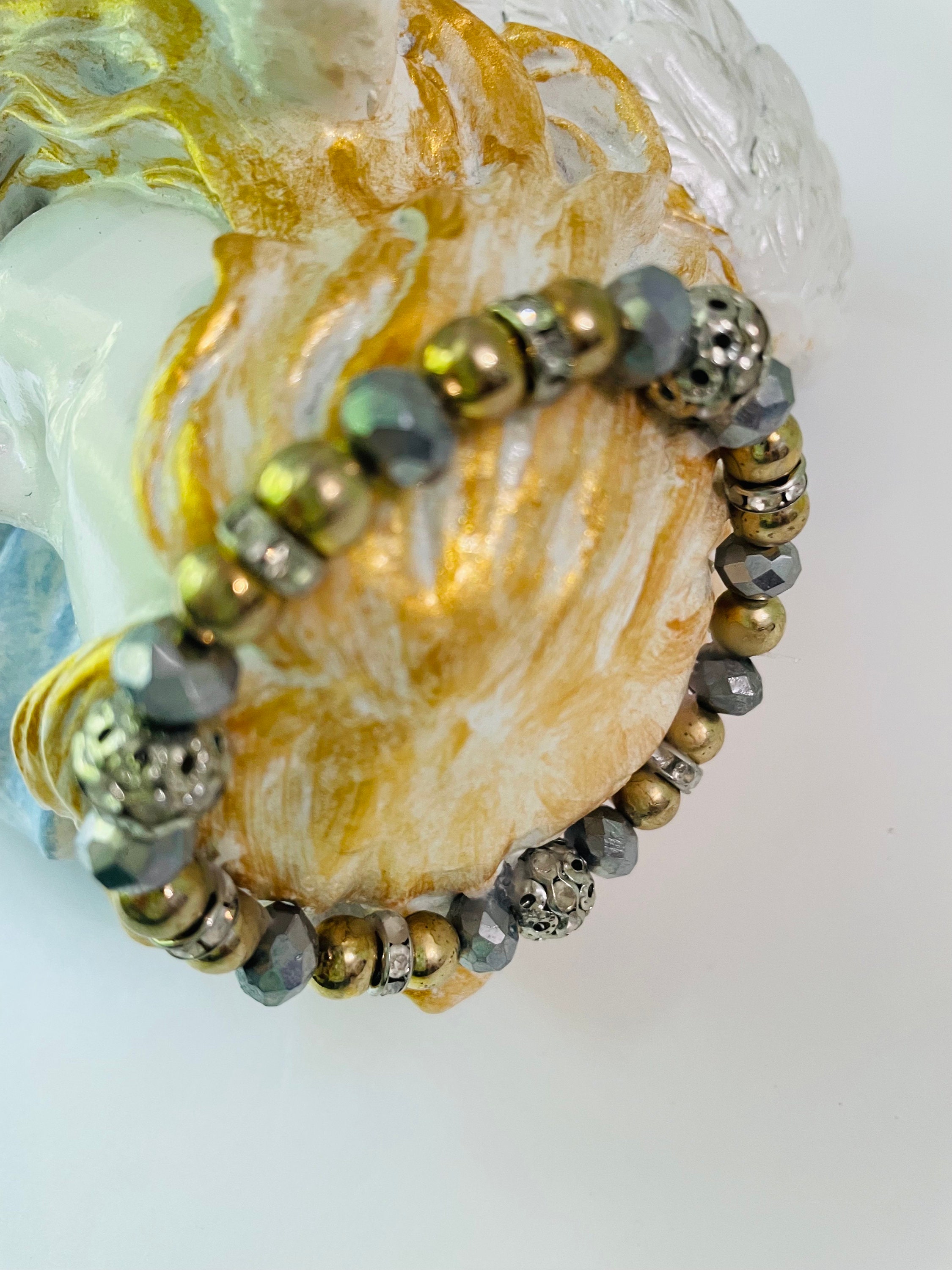 French Country Decorated Statue Sleepy Angel Shelf Sitter Crown Vintage ...