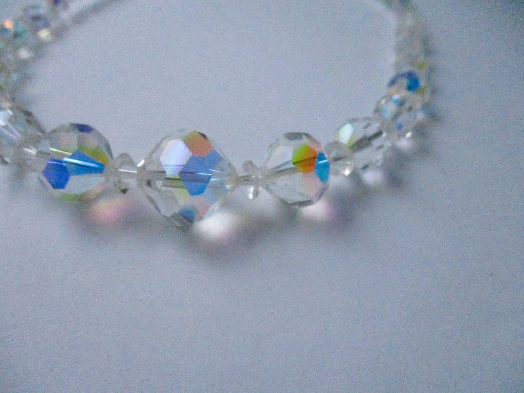 Vintage Crystal Bib Necklace With Aurora Borealis Beads - Etsy