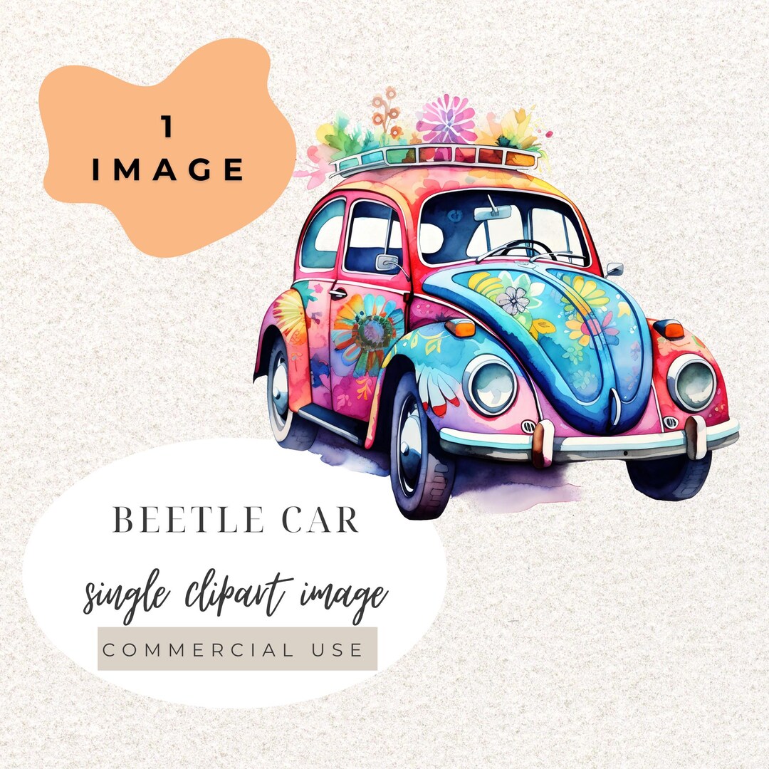 Beetle Car Clipart L Watercolour Car PNG L Vintage Car L Boys Clipart L ...