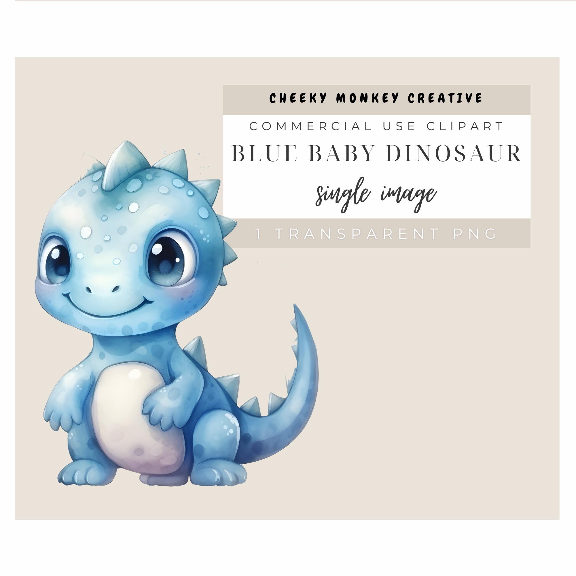 Baby Blue Dinosaur Clipart, SINGLE IMAGE, Commercial License ...
