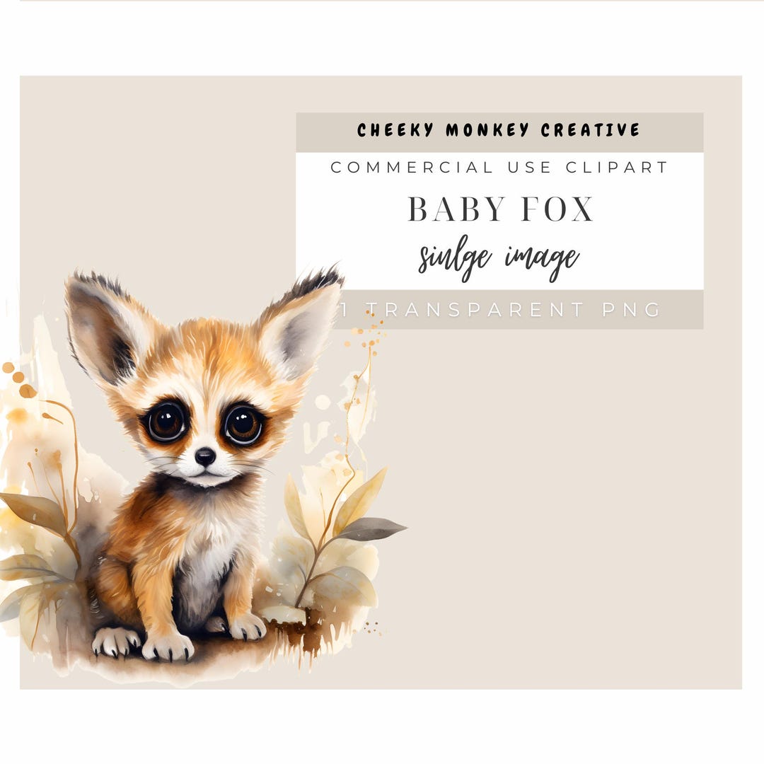 Moody Fox Clipart, Commercial License, Watercolor Fox, Farm Animal, Cute Animal, Instant ...
