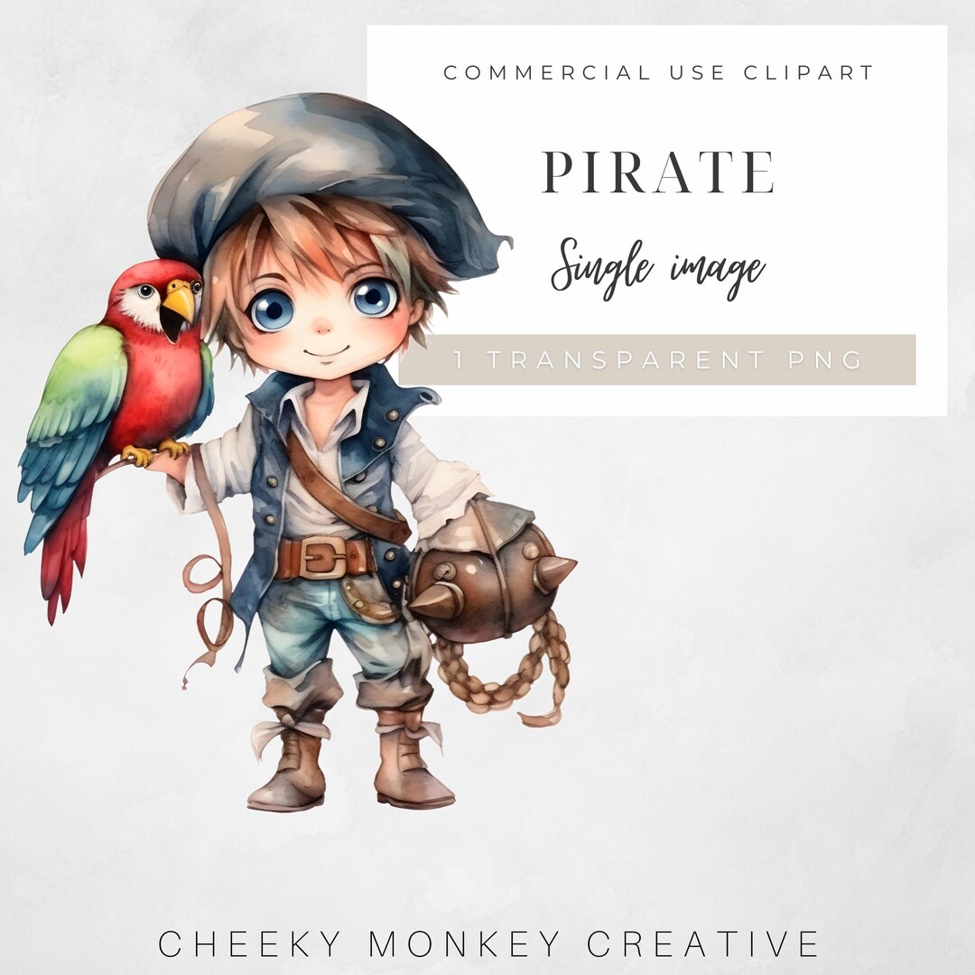 Pirate Clipart Png, Digital Download, Parrot Clipart, Commercial Use ...