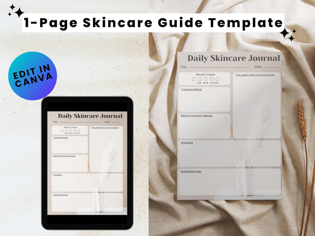 Beauty Journal Printable Skincare Journal Skincare Planner Daily Beauty ...