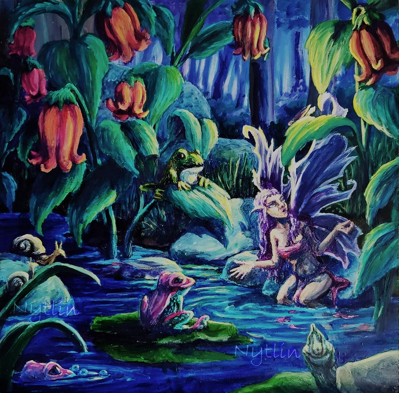 Tales by Bug Light, Original Painting, Handmade, Hand Painted on Wood ...