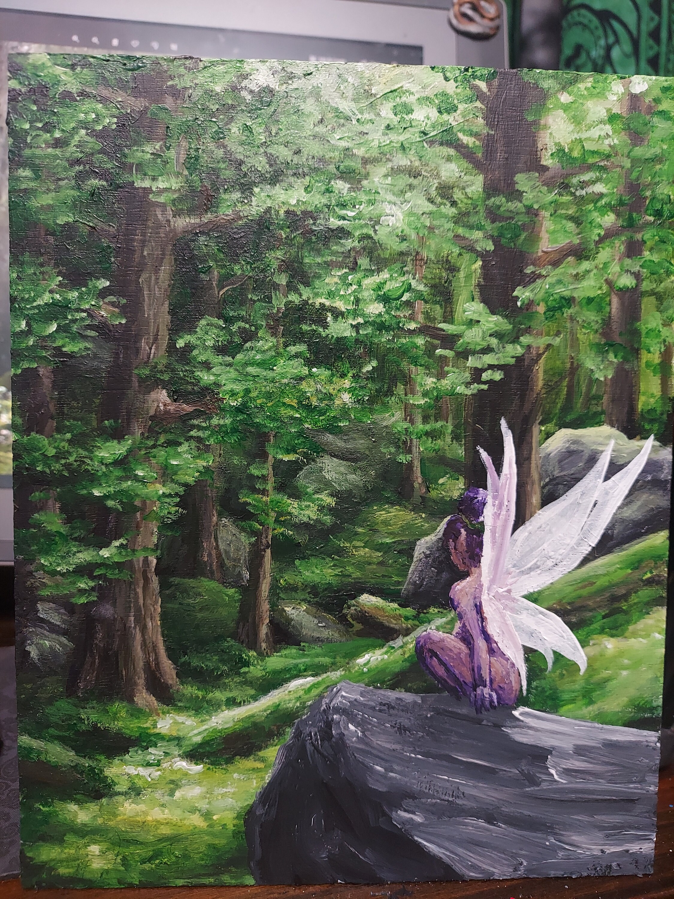 Golden Forest Fae Original Painting Handmade Hand Painted - Etsy