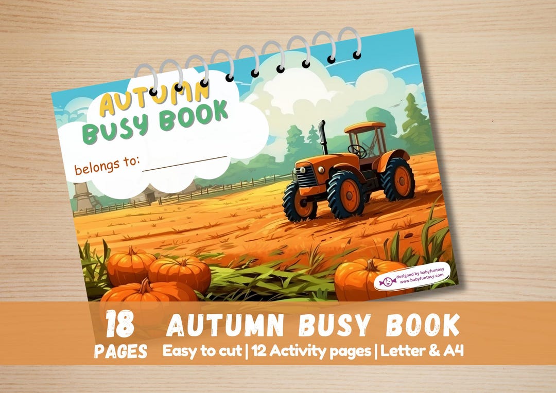 Autumn Busy Book Printable, Toddler Learning Binder, Preschool ...