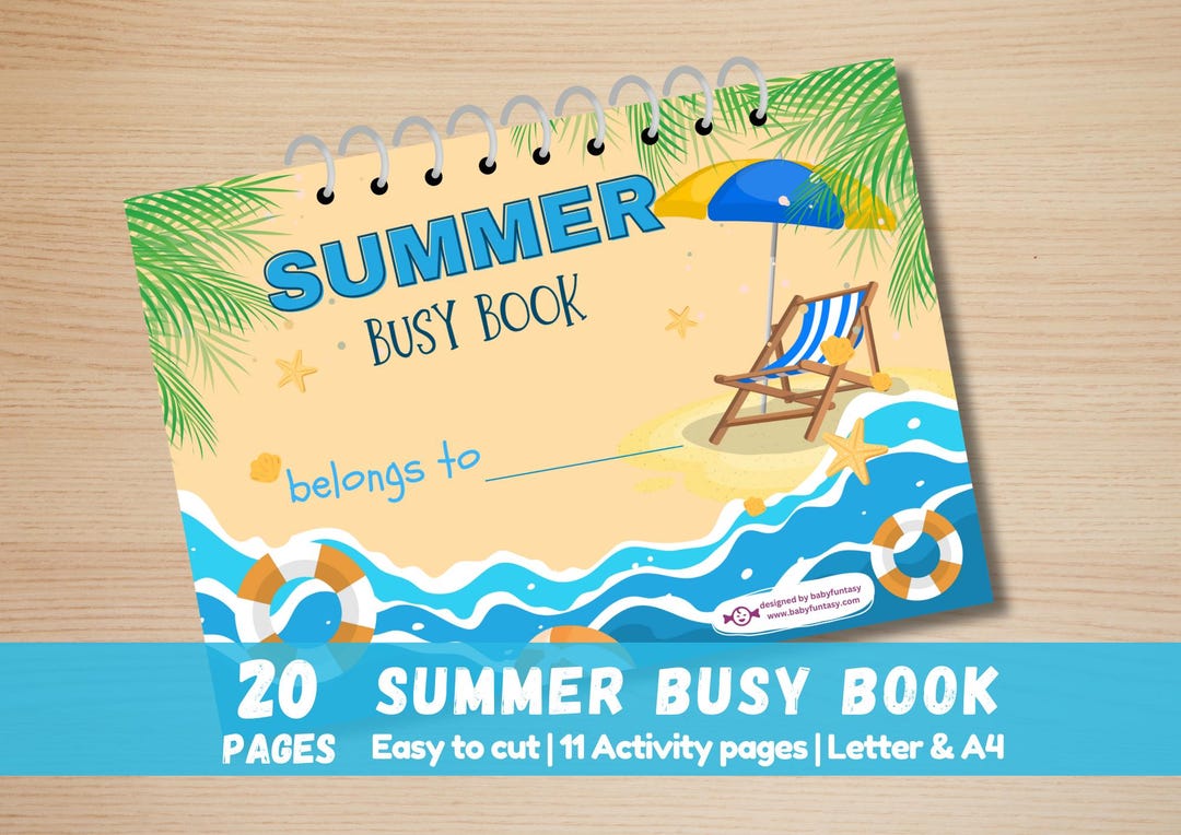 Summer Busy Book Printable, Toddler Learning Binder, Preschool ...