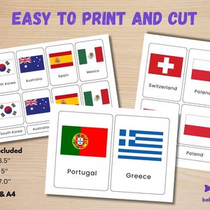 51 Country Flags Flash Cards: Montessori Preschool Printable (instant ...