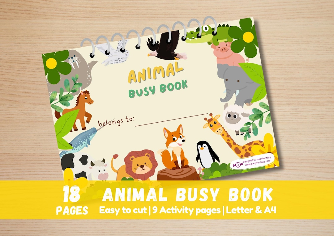 Animal Busy Book Printable: Montessori Toddler Learning (PDF) - Etsy