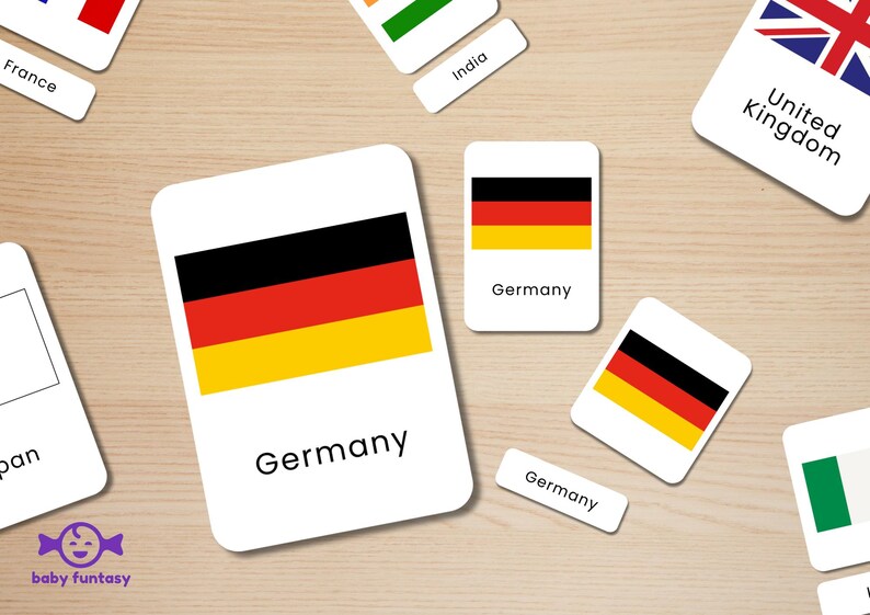 51 Country Flags Flash Cards: Montessori Preschool Printable (instant ...