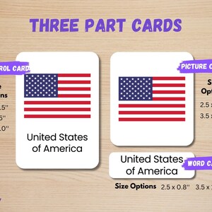 51 Country Flags Flash Cards: Montessori Preschool Printable (instant ...