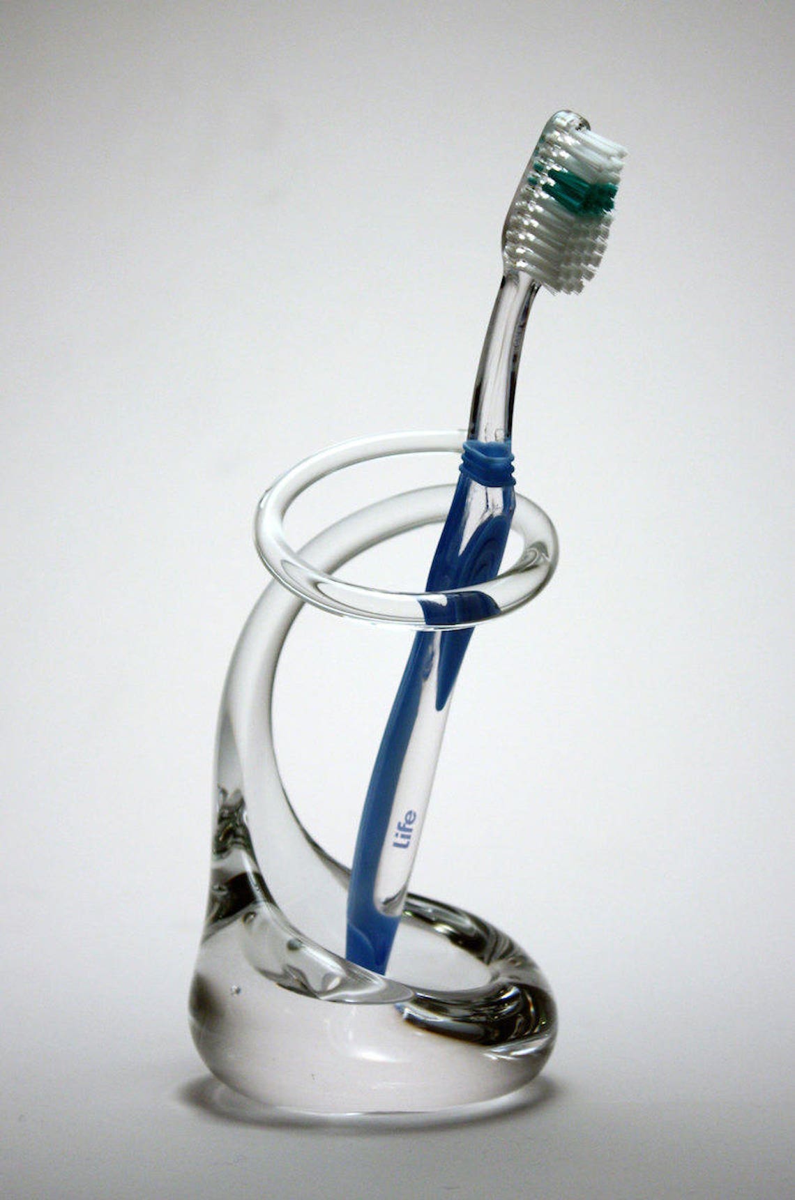 Unique Clear Glass Toothbrush Holder - Handmade on Request - Etsy