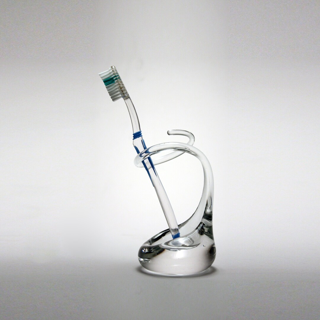 Unique Clear Glass Toothbrush Holder - Handmade on Request - Etsy