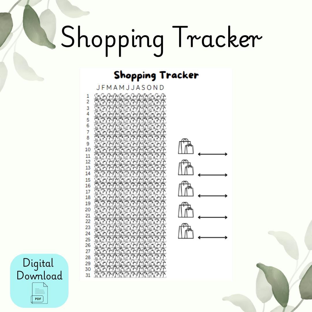 Shopping Tracker, Printable Journal Page, Spending Tracker, Spending ...