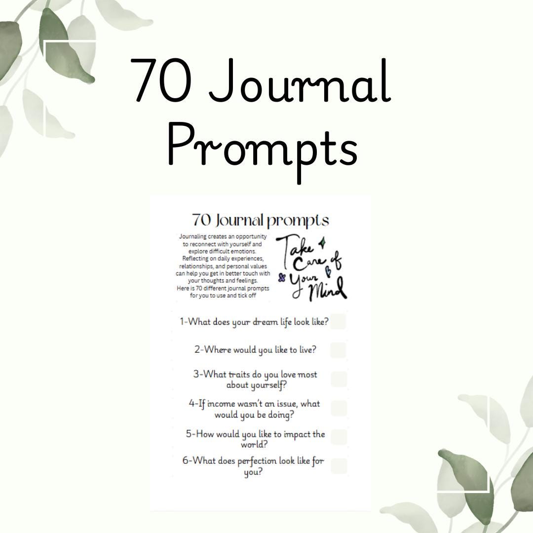 70 Journal Prompts Black and White - B&W, Dream Life, Life Admin ...