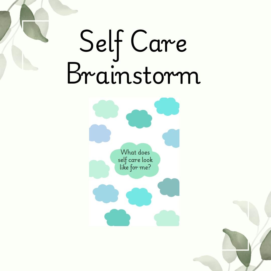 Self Care Brainstorm - Self Care, Journal Page, Mental Health, Digital ...