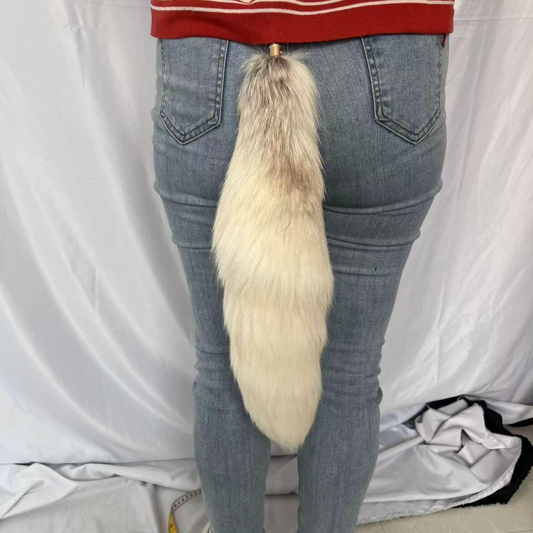 17" Fox Tails, Ethical Taxidermy Therian Tail Cosplay: White, Clip On ...
