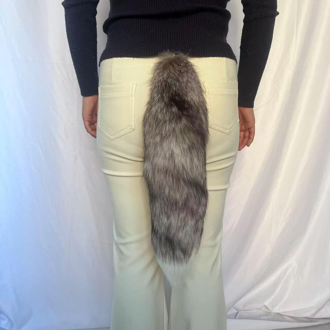 19" Fox Tails, Ethical Taxidermy Therian Tail Cosplay: Gray, Clip On ...