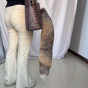 25" to 26" Fox Tails, Ethical Taxidermy Therian Tail Cosplay: Gold Gray ...