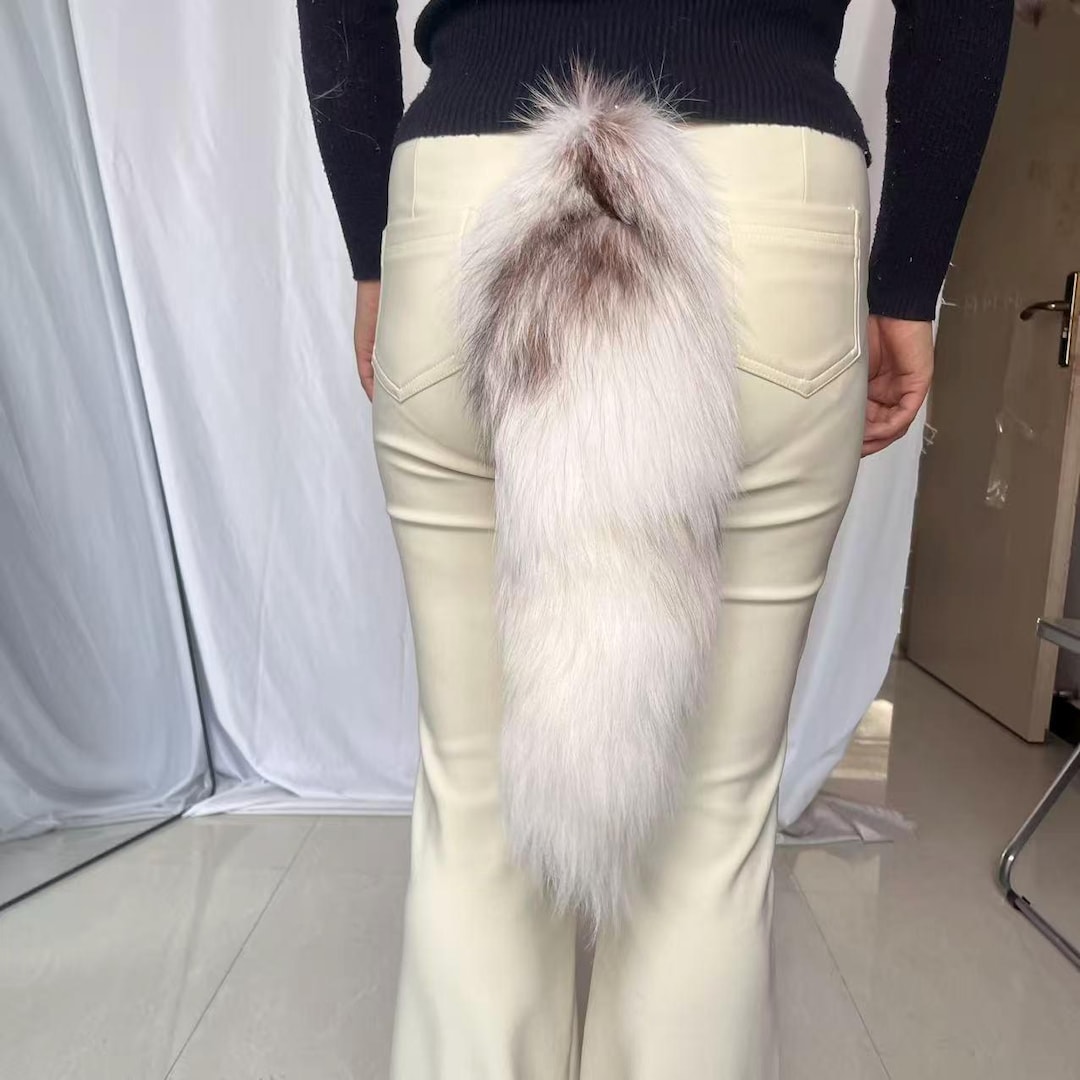 18" Therian Tails, Ethical Taxidermy Fox Tail Cosplay: Brown White ...