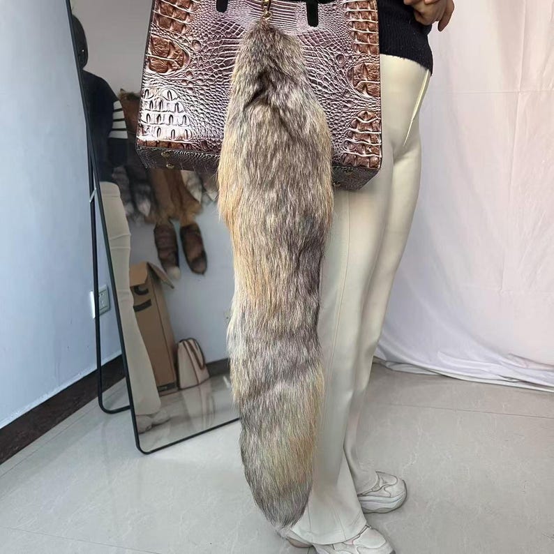 25" to 26" Fox Tails, Ethical Taxidermy Therian Tail Cosplay: Gray Gold ...