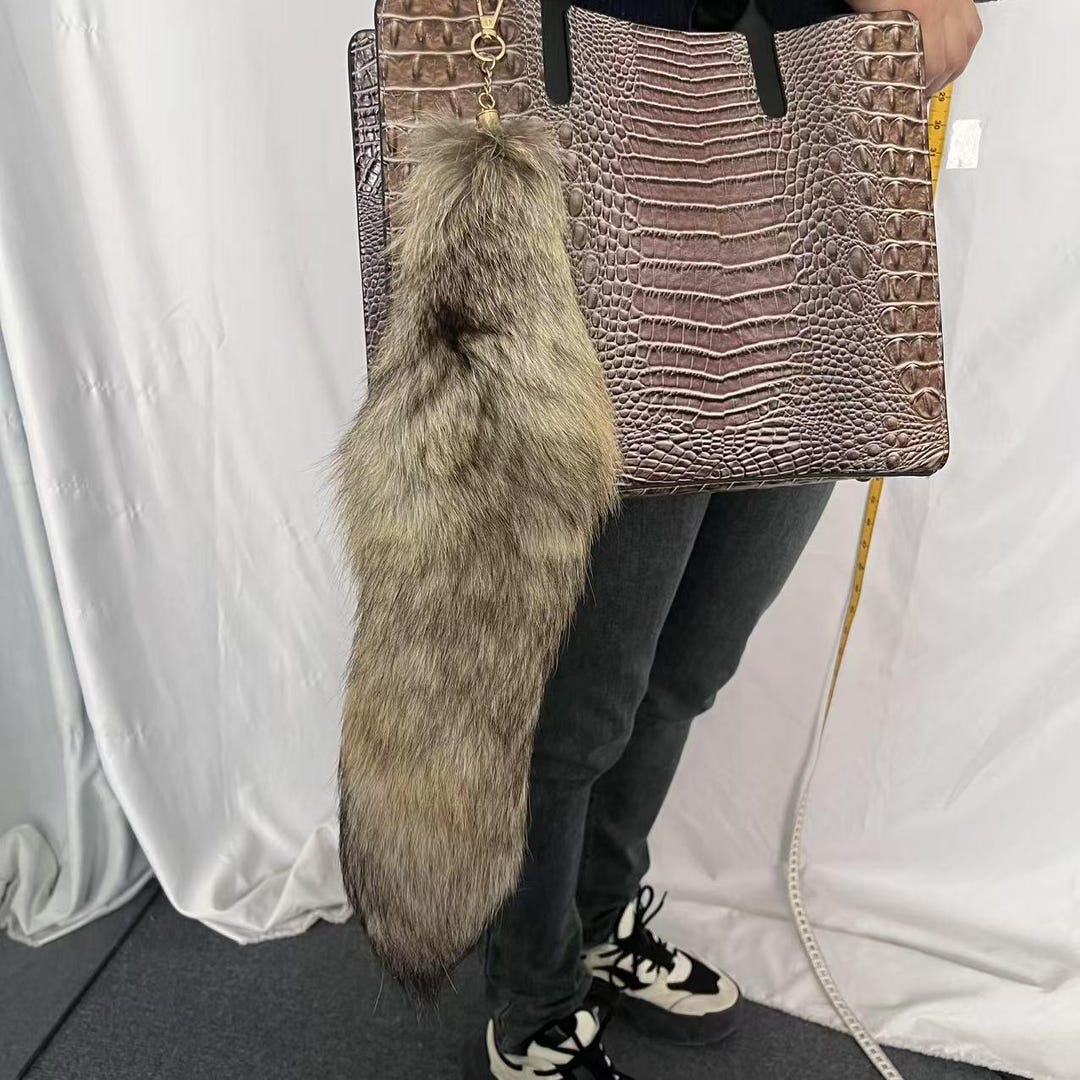 20“ Big Gray Fox Tail Natural Color Fox Tails Cosplay Fox Tails Cosplay ...