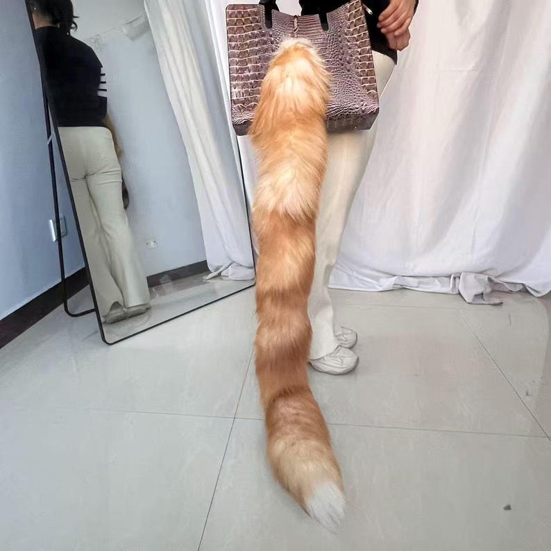 45" Fox Tails, Ethical Taxidermy Therian Tail Cosplay: Gold, Clip On ...