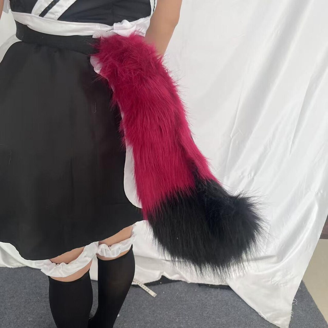 Custom Tails Cosplay Tails 18“ Handmade Red and Black Cosplay Fox Tails ...