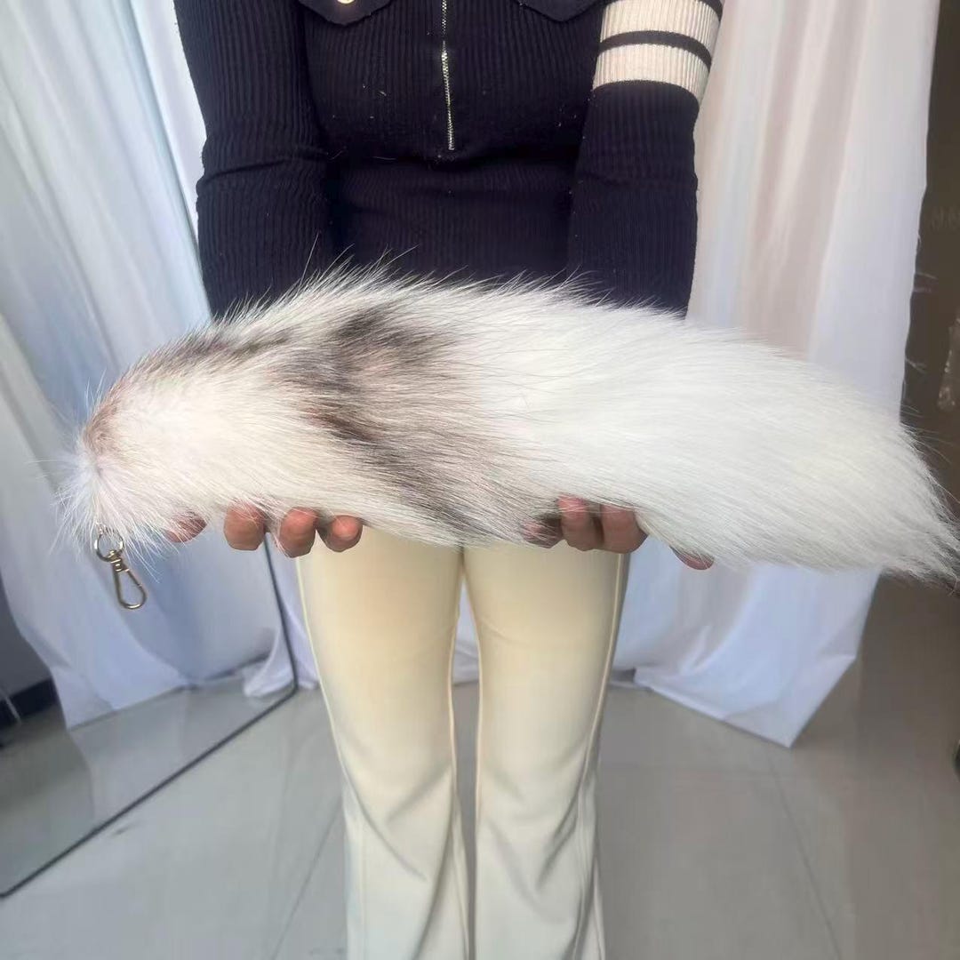 18" Fox Tails, Ethical Taxidermy Therian Tail Cosplay: Gray Brown White ...