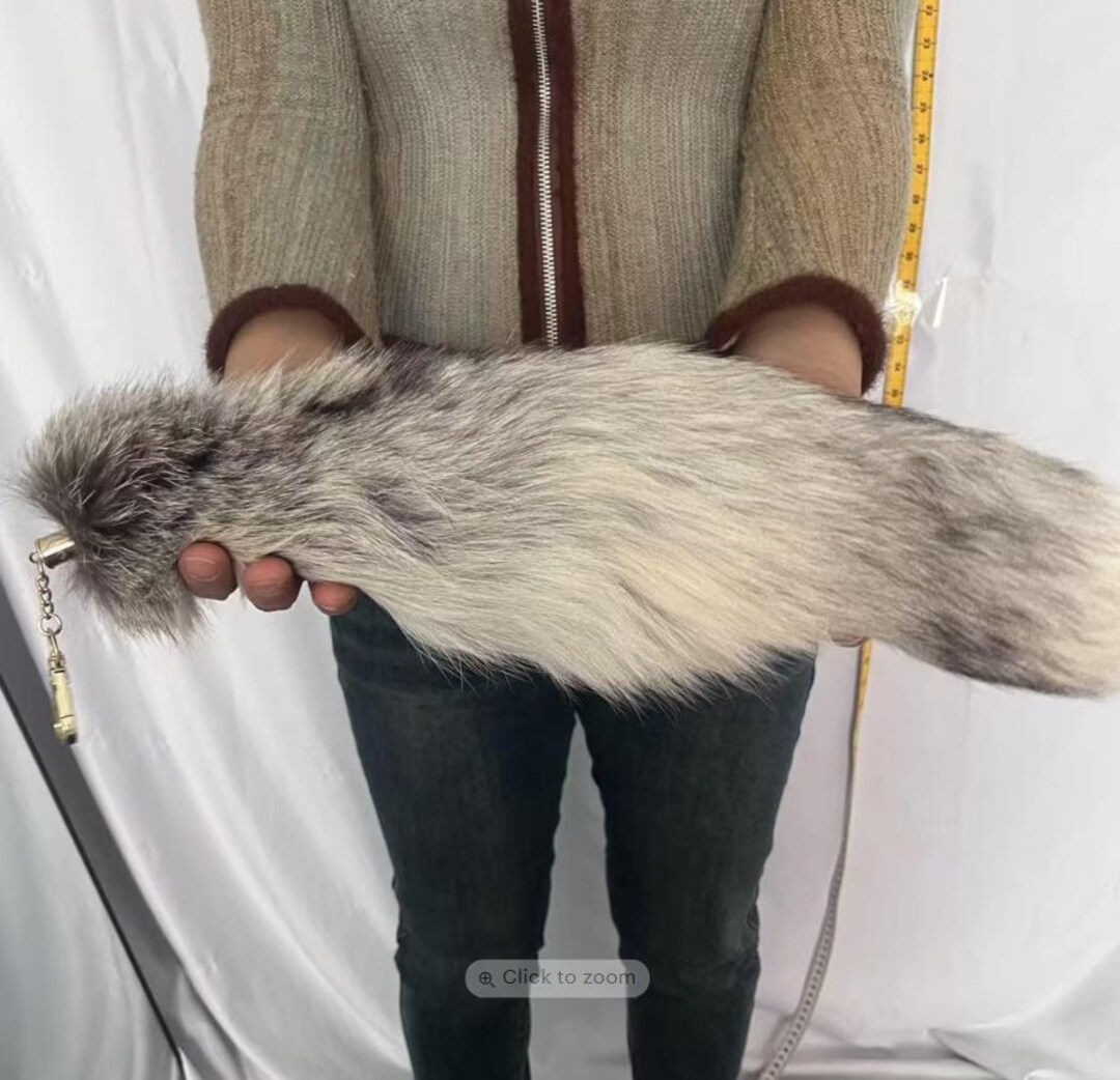 17" Fox Tails, Ethical Taxidermy Therian Tail Cosplay: Gray, Clip On ...