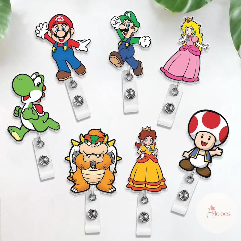 All Characters Super Mario Badge Reel, Mario Luigi Princess Peach ...