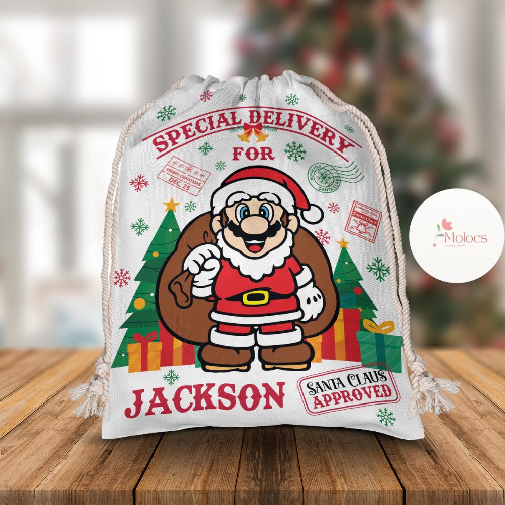 Personalized Super Mario Christmas Sack, Super Mario Luigi Princess ...