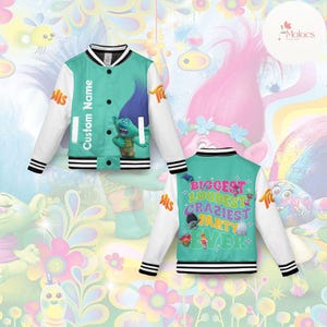 Personalized Trolls Baseball Jacket, Trolls Band Together Princess ...
