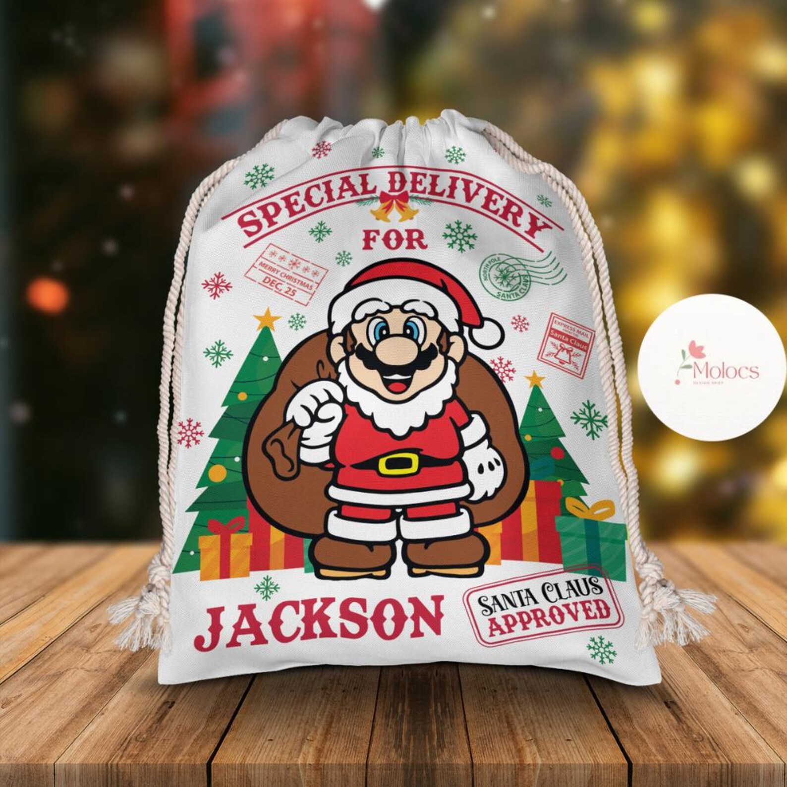Personalized Super Mario Christmas Sack, Super Mario Luigi Princess ...