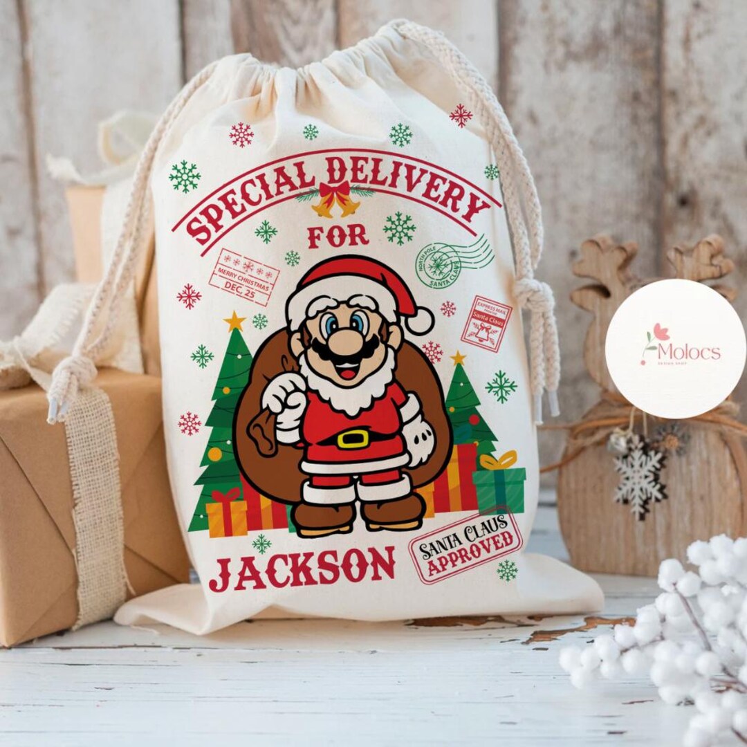 Personalized Super Mario Christmas Sack, Super Mario Luigi Princess ...