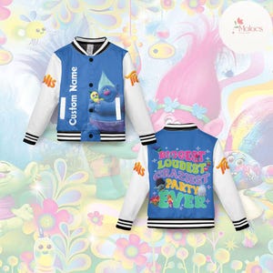 Personalized Trolls Baseball Jacket, Trolls Band Together Princess ...
