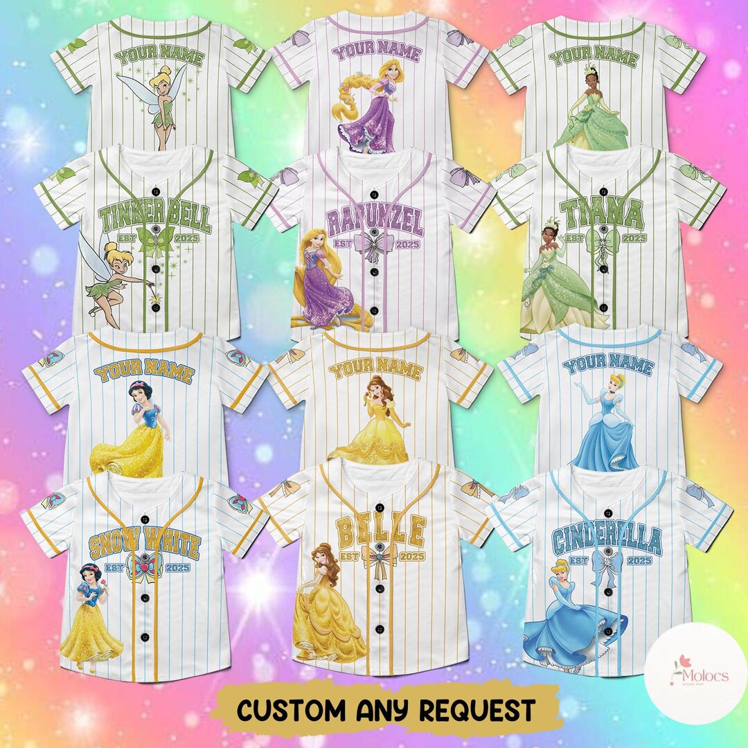 Personalized Anna Elsa Frozen Baseball Jersey, Belle Cinderella ...