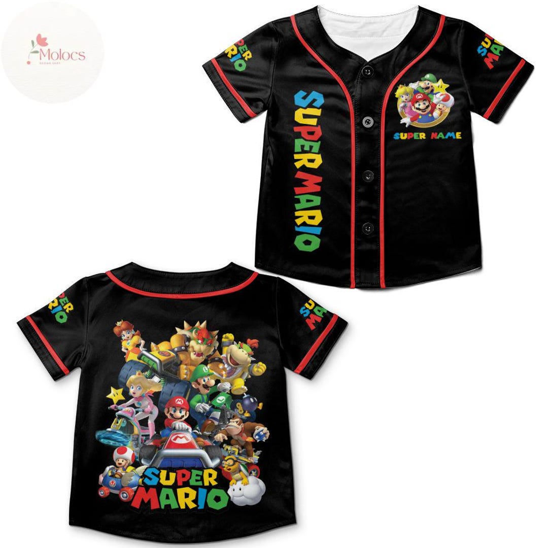 Personalized Super Mario Baseball Jersey, Super Mario Luigi Princess ...